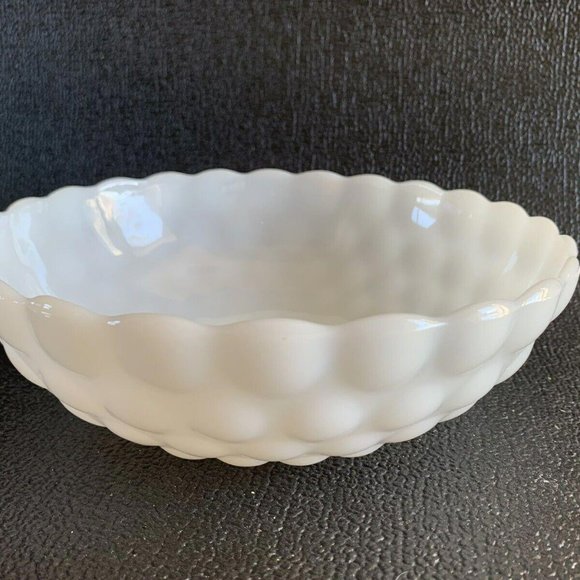 Other | Vintage Large Milk Glass Vegetable Serving Bowl 8 14 Bubble ...